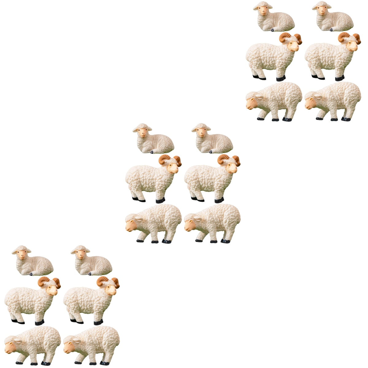 18 pcs Miniature Goat Figurines Mini Animal Garden Figurines Micro ...