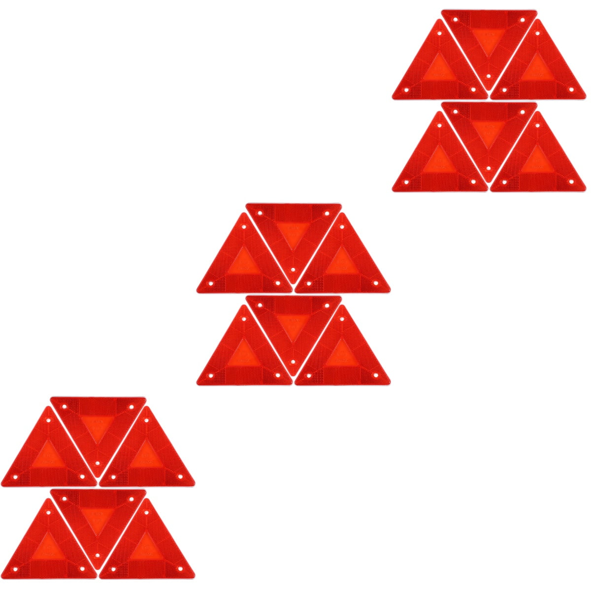 HOMEMAXS 18 pcs Vehicle Triangle Reflectors Safety Sign Slow Moving ...