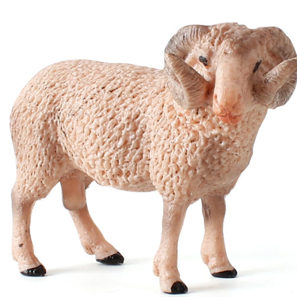 HOMEMAXS 1PC Realistic Sheep Model Simulated Animal Decor Plastic Art ...