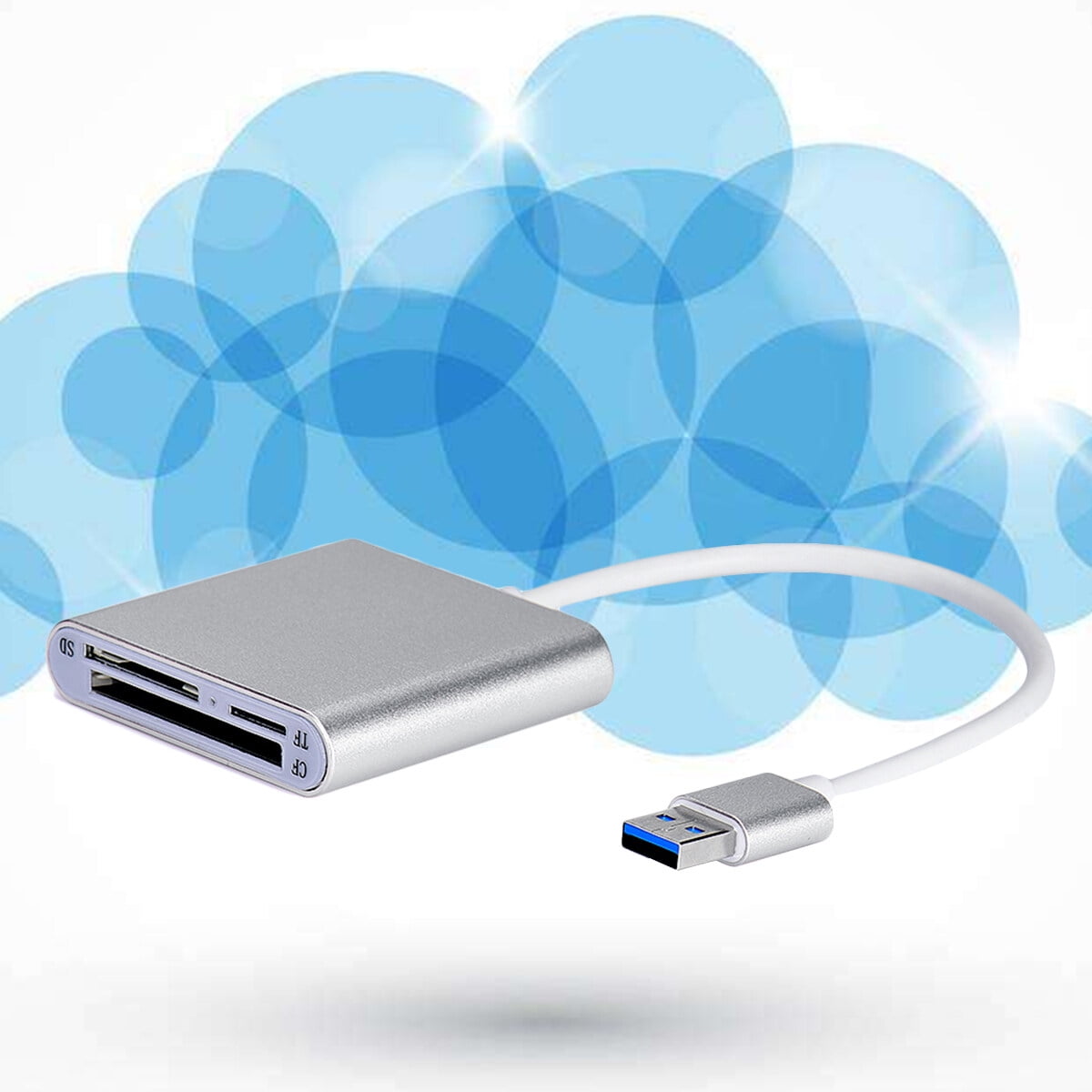 MOKKHNB Media Card Reader Silver Compact Design 1Set 2.5X2.5X0.5in ...