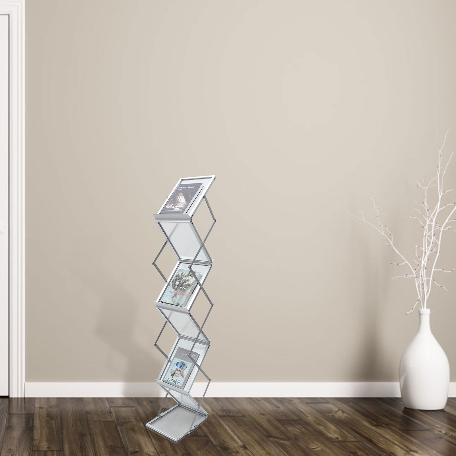 HOMEMAXS 1Pc Folding Brochure Stand Foldable Magazine Rack Portable ...