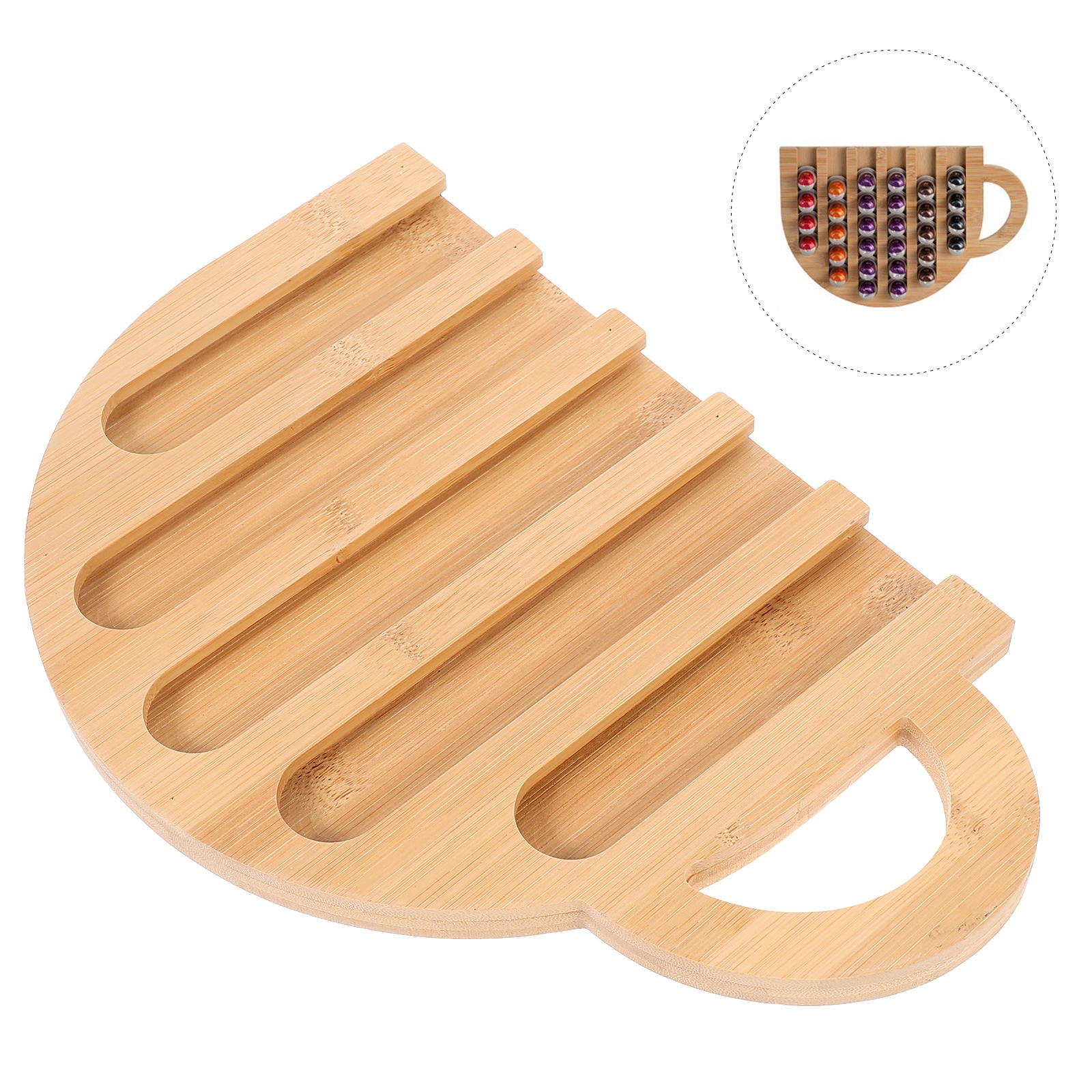 1Pc Vertical Coffee Capsule Display Rack Wooden Coffee Capsule ...