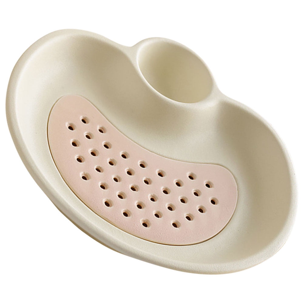 1Set Porcelain Divided Dish Beige Oval Shape With Dipping Cup For ...