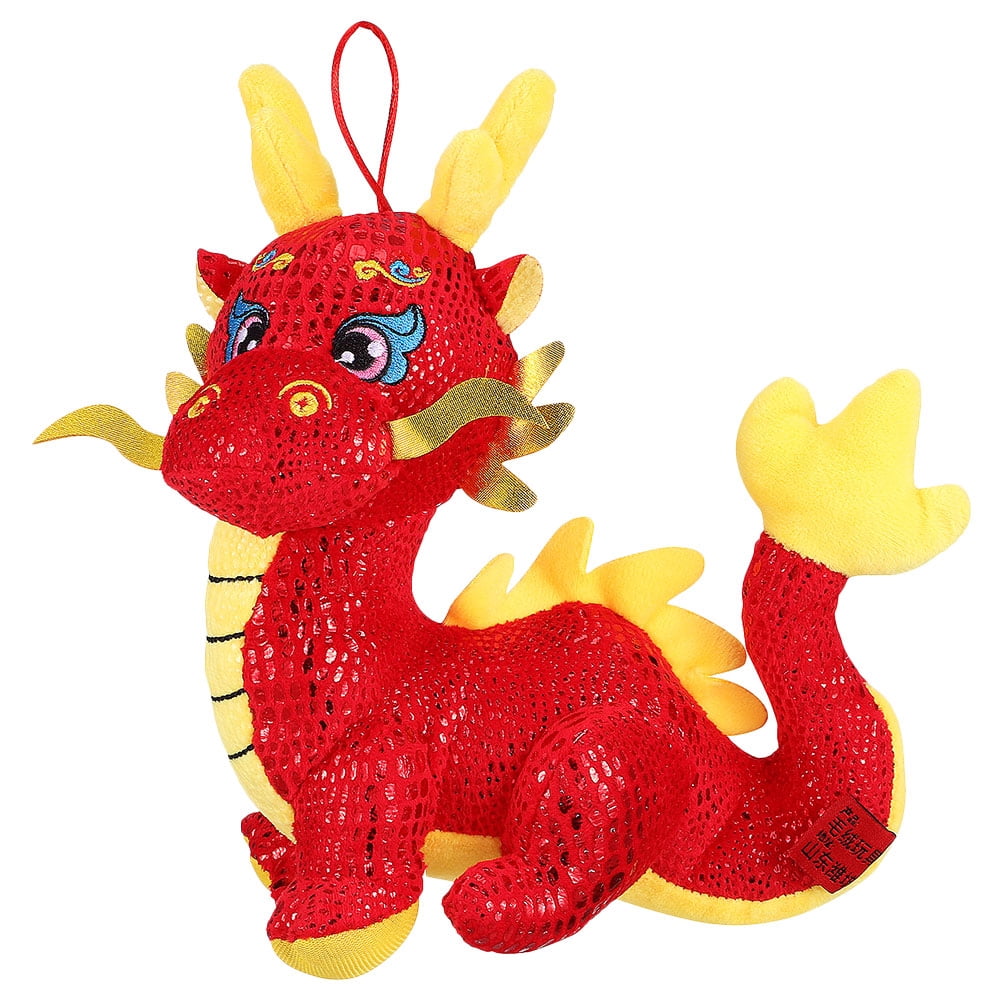 HOMEMAXS 1Set Red Stuffed Dragon Toy PP Cotton for Collectors New Year ...