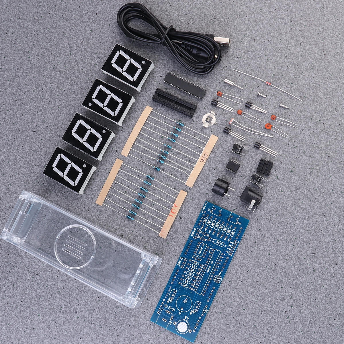 BEADCEST SCM LED Digital Clock White 1Set 3.93x1.37x0.2in - Walmart.com