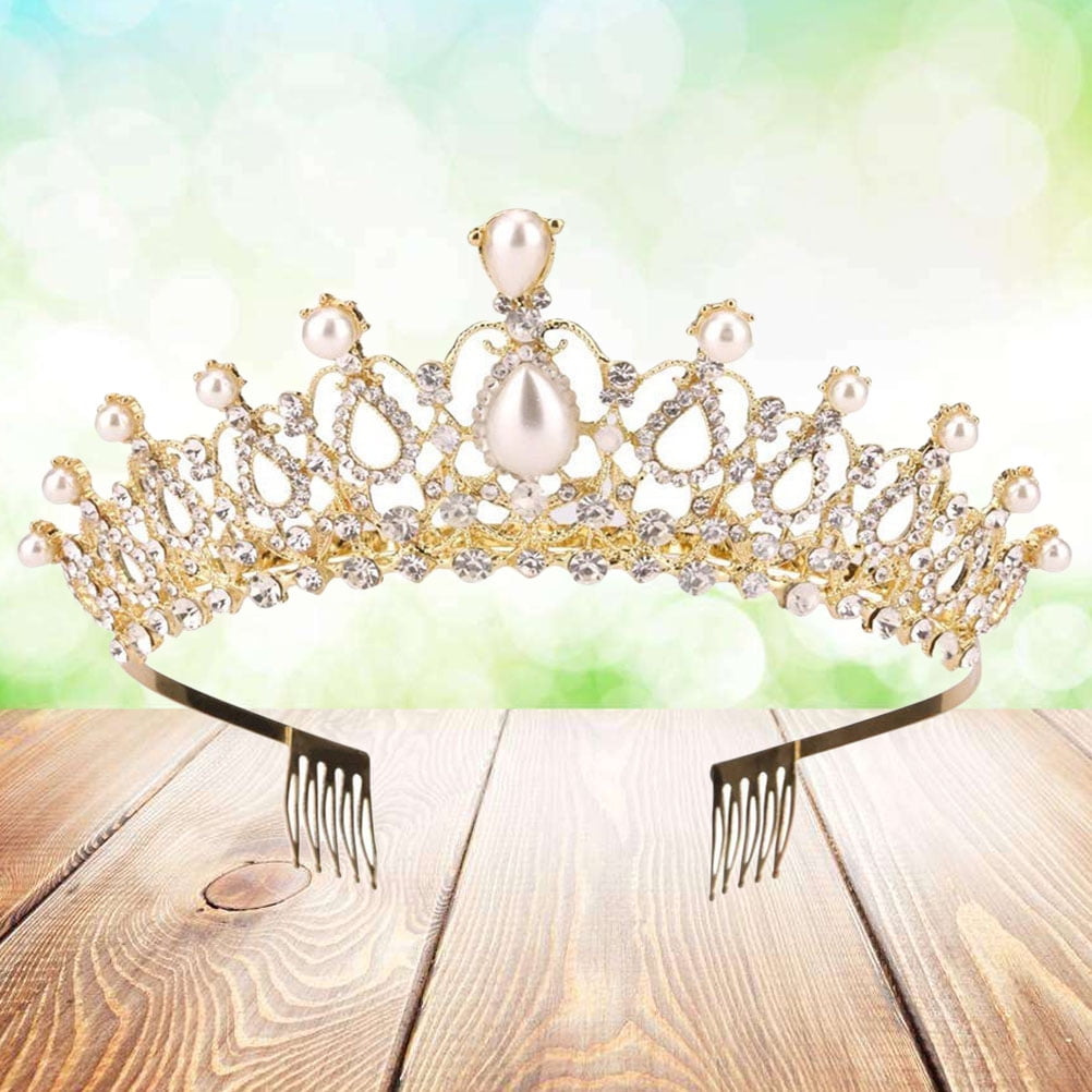HOMEMAXS 1pc Tiara Crystal Crown Rhinestone Alloy Queen Crowns Headband ...