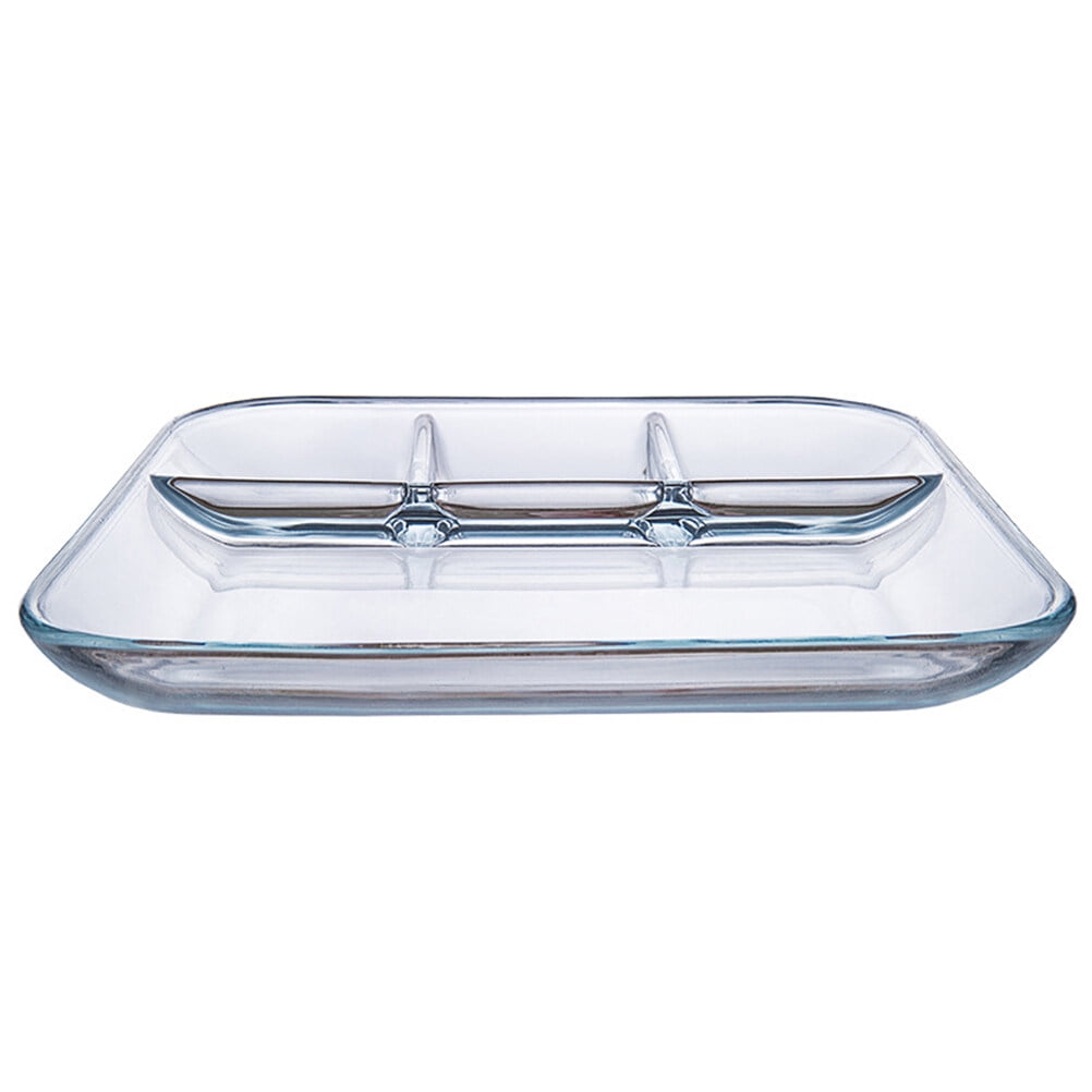 HOMEMAXS 1pc Transparent Heat-resistant Plate Glass Dish Square Plate ...