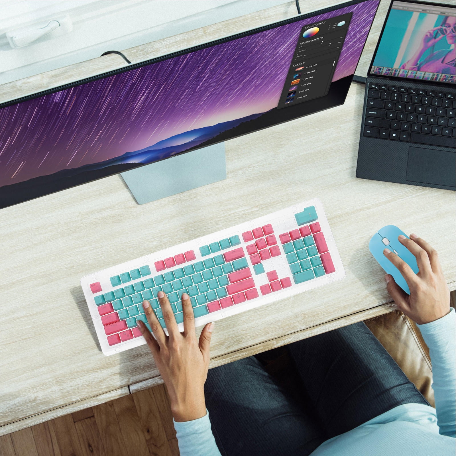 HOMEMAXS 2.4G 4 Buttons Ergonomic Flat Wireless Mouse with USB Nano ...