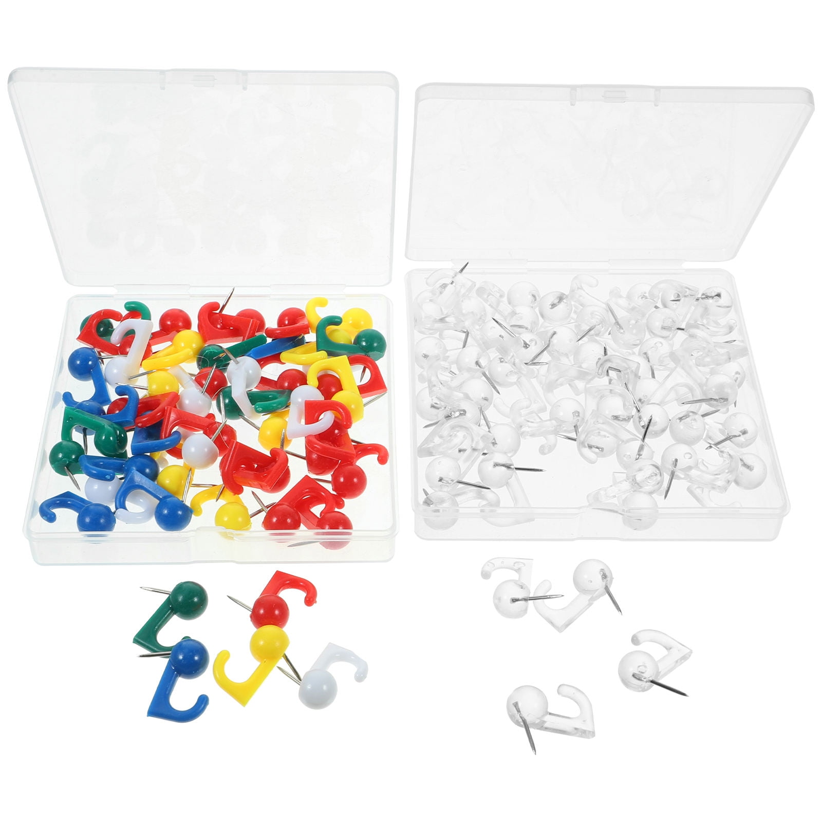 HOMEMAXS 2 Boxes Portable Thumb Tacks for Office Use with Assorted ...
