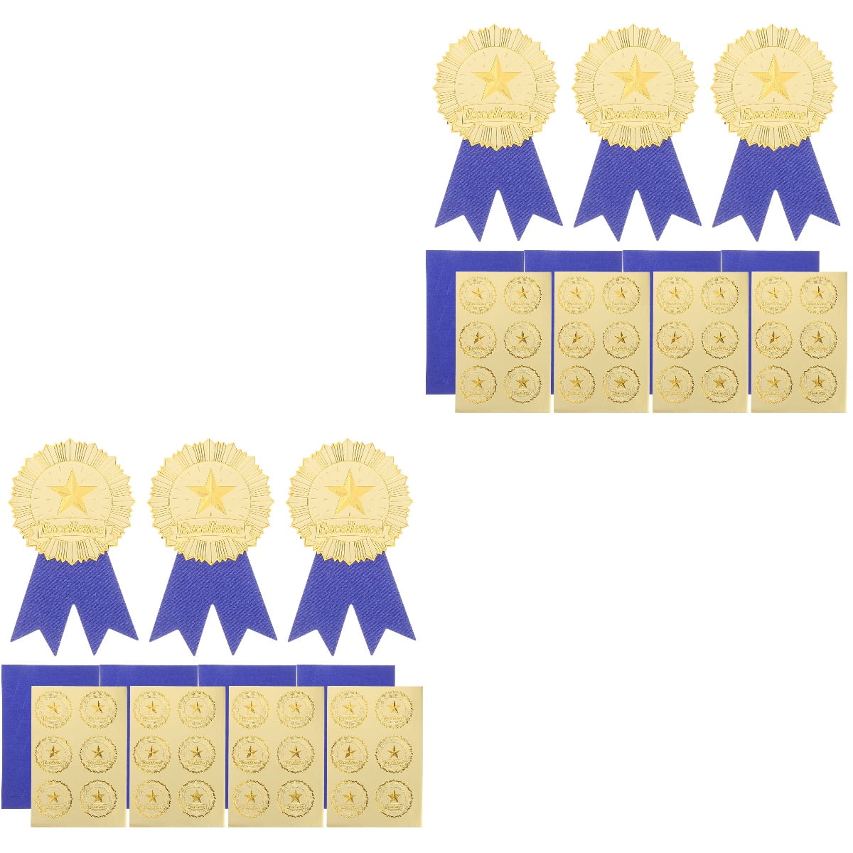HOMEMAXS 2 Count Awards Certificate Seals with Ribbon Medal Sticker ...