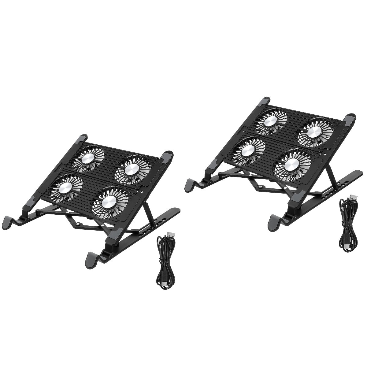 HOMEMAXS 2 PCS Laptop Stand Fan Cooling Pads Riser Tablet Travel Black ...