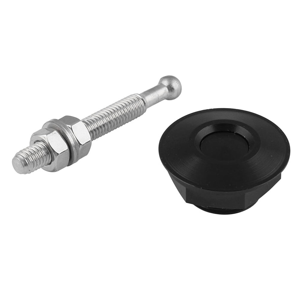 HOMEMAXS 2 PCS/Set Push Button Hood Lock Aluminum Alloy Engine Black ...