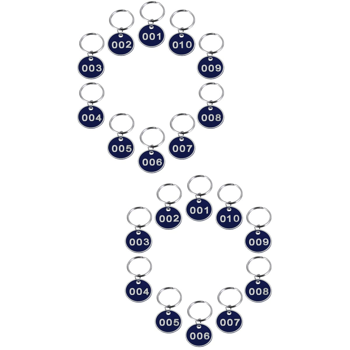 HOMEMAXS 2 Packs /10pcs Metal Numbered ID Tags Key Chain Numbered Key ...
