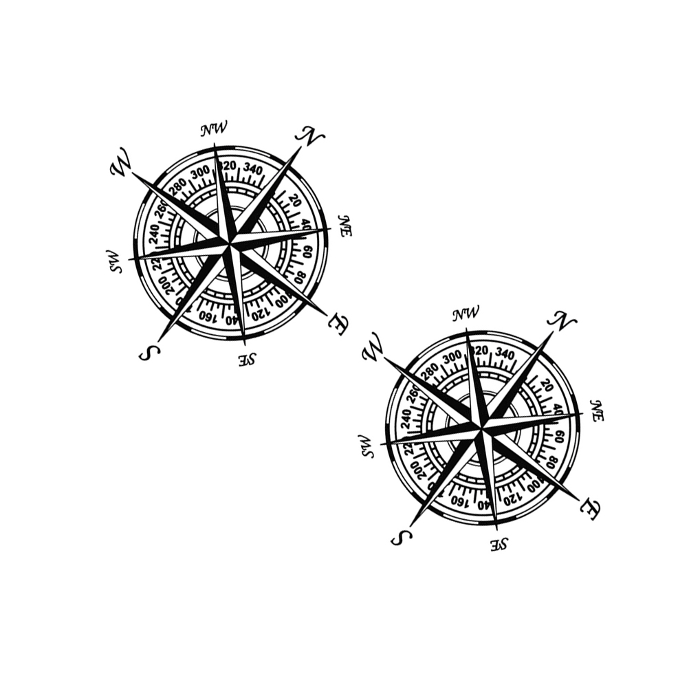 HOMEMAXS 2 Pcs Compass Bumper Stickers Car Decal Accessories Interior ...