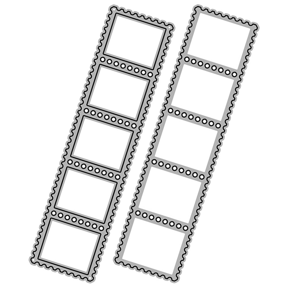 VERDANVERSE Stamp Craft Cutting Dies Carbon Steel Silver 2Pcs 6.0x3.1in ...