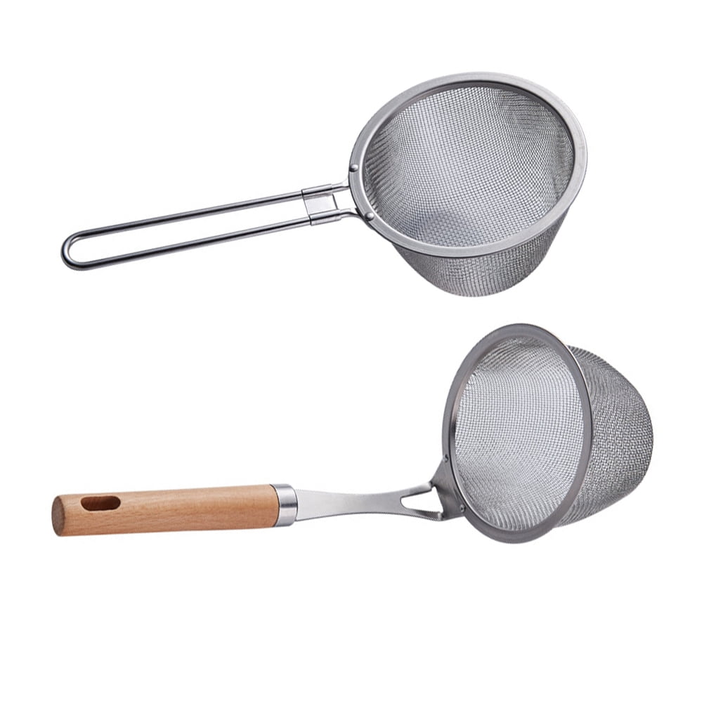 2 Pcs Fine Mesh Spider Strainer Holders Stainless Steel Colander Deep ...