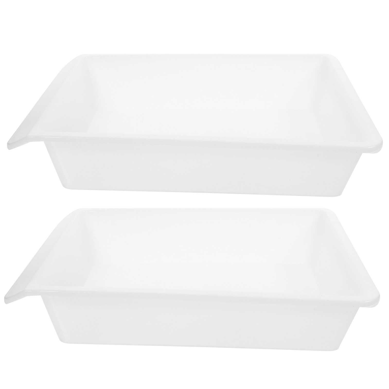 White PP Food Display Box with Large Capacity for Kitchen Use 2pcs ...