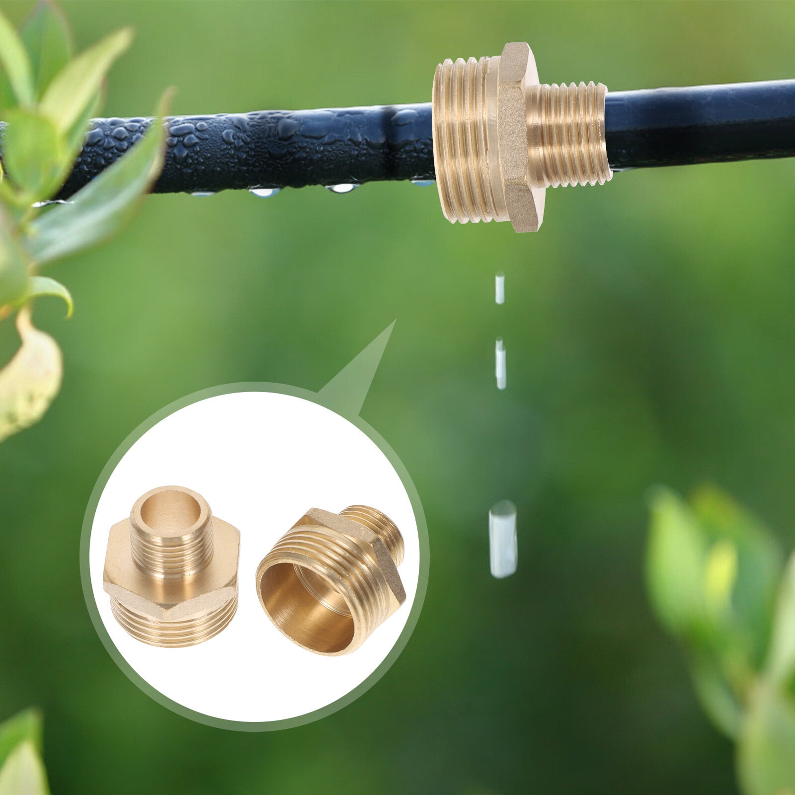 HOMEMAXS 2 Pcs Garden Hose Quick Connect Brass Reducer Sturdy Adapter ...