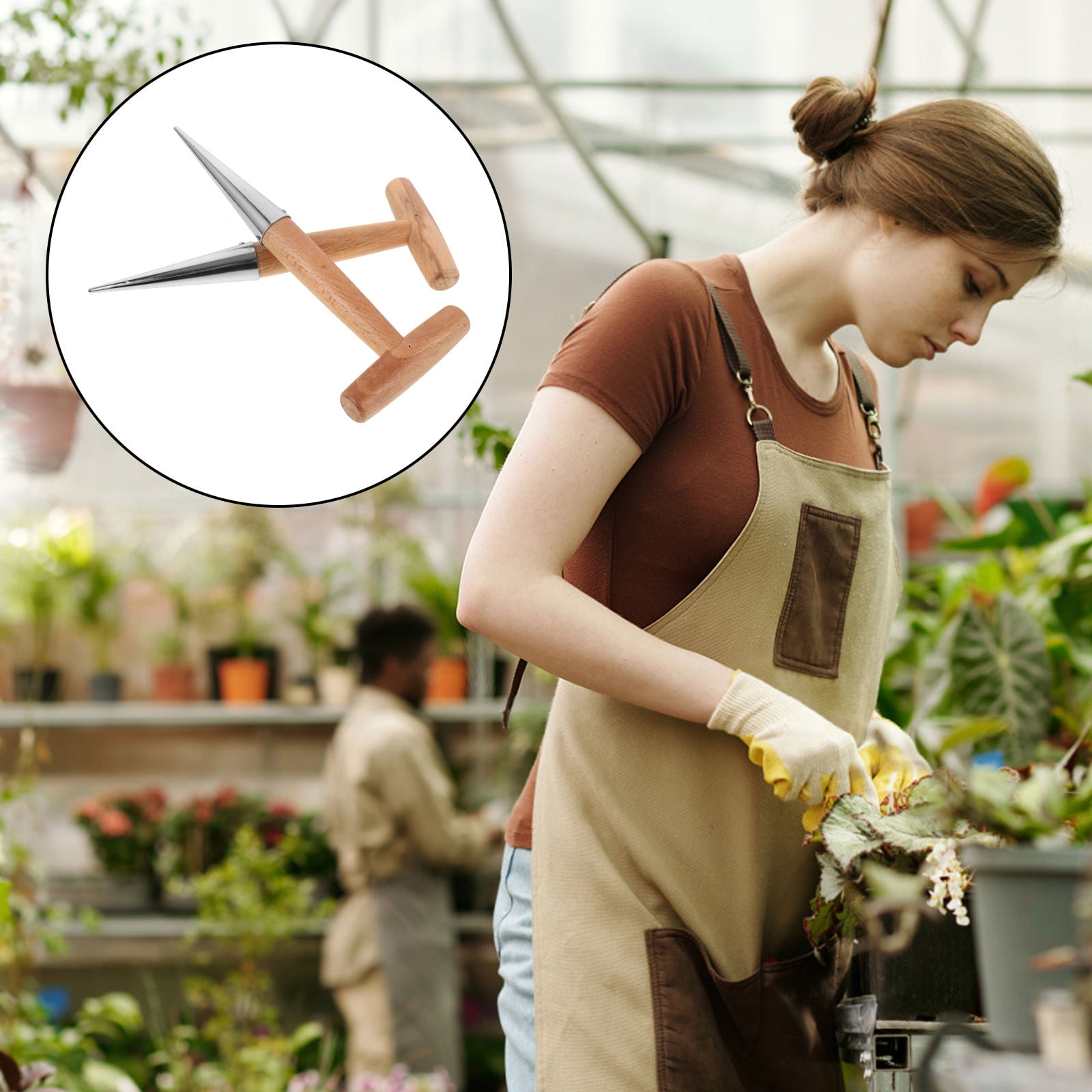 2 Pcs Hand Held Bulb Planter Garden Hole Puncher Digging Shovel ...