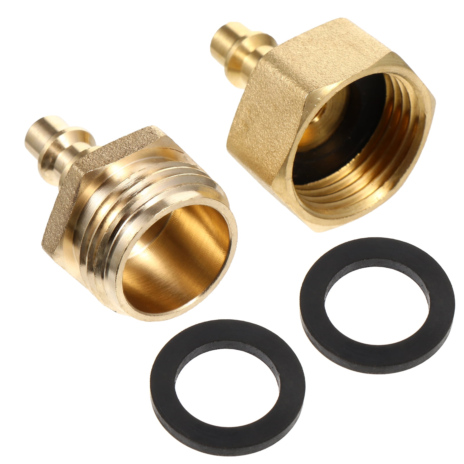 HOMEMAXS 2 Pcs Kit Connector Air Compressor Fitting 4X3.5CM Golden ...