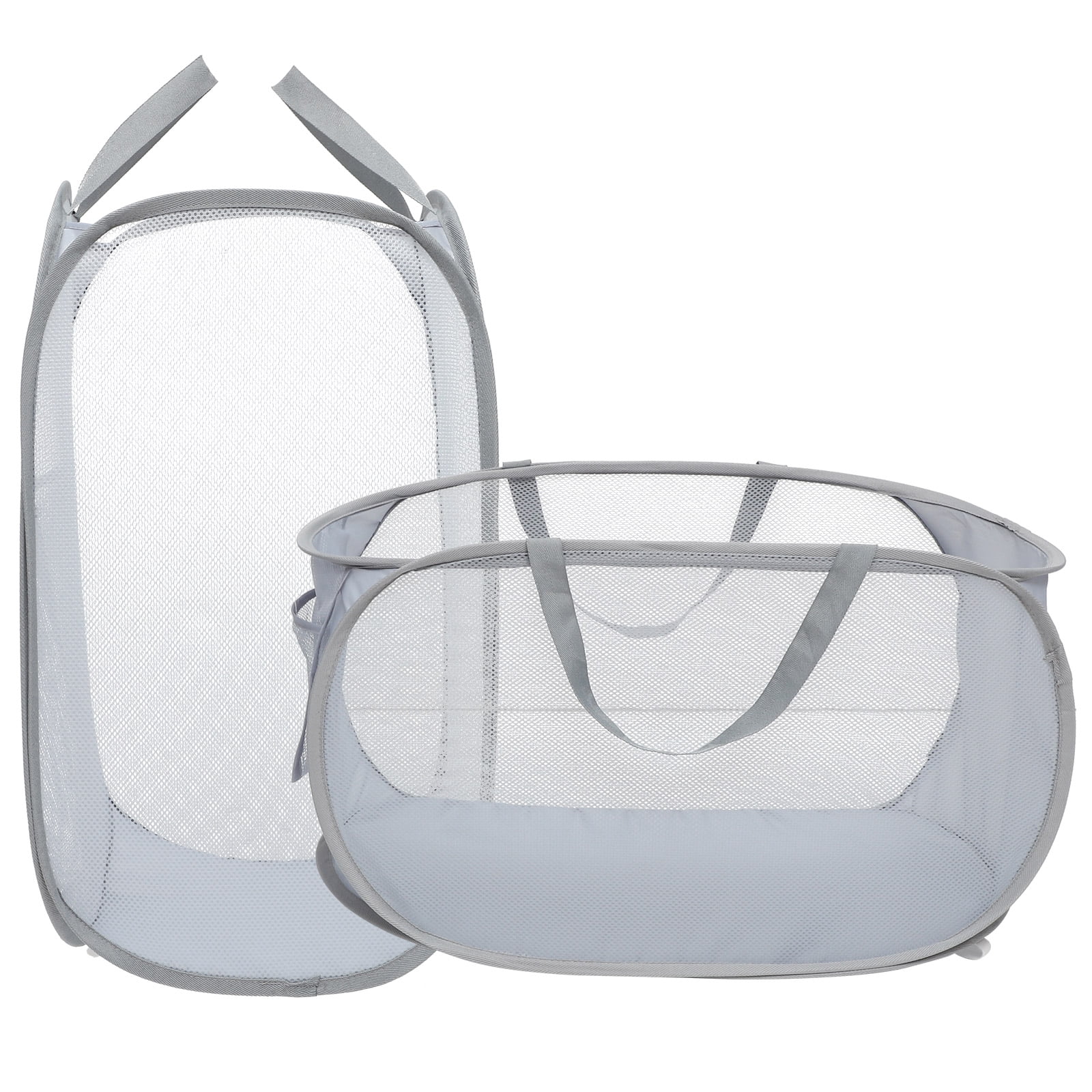 HOMEMAXS 2 Pcs Laundry Basket Storage Collapsible Child Light Grey ...