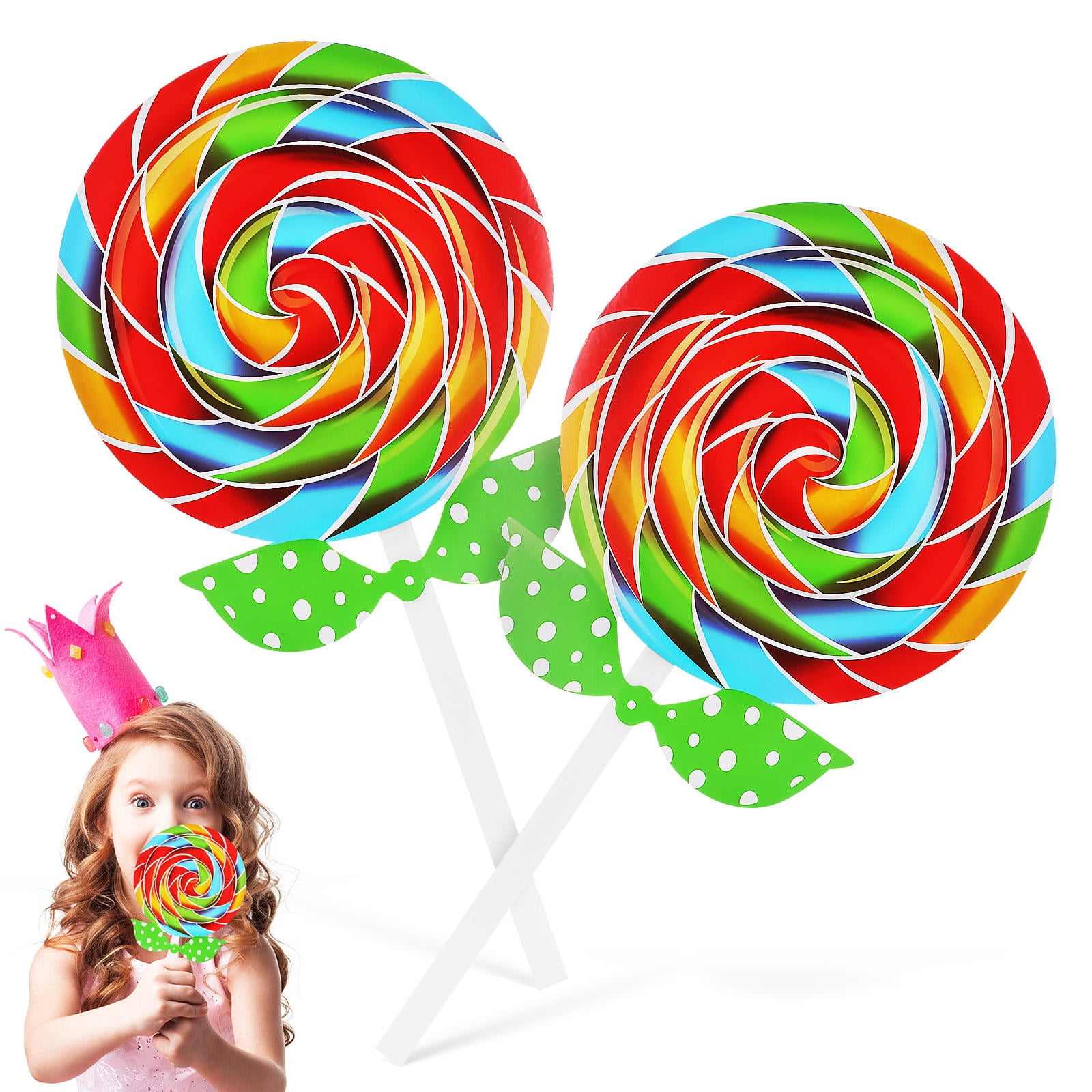 HOMEMAXS 2 Pcs Lollipop Props Decoration Large Ornaments Candy Child ...