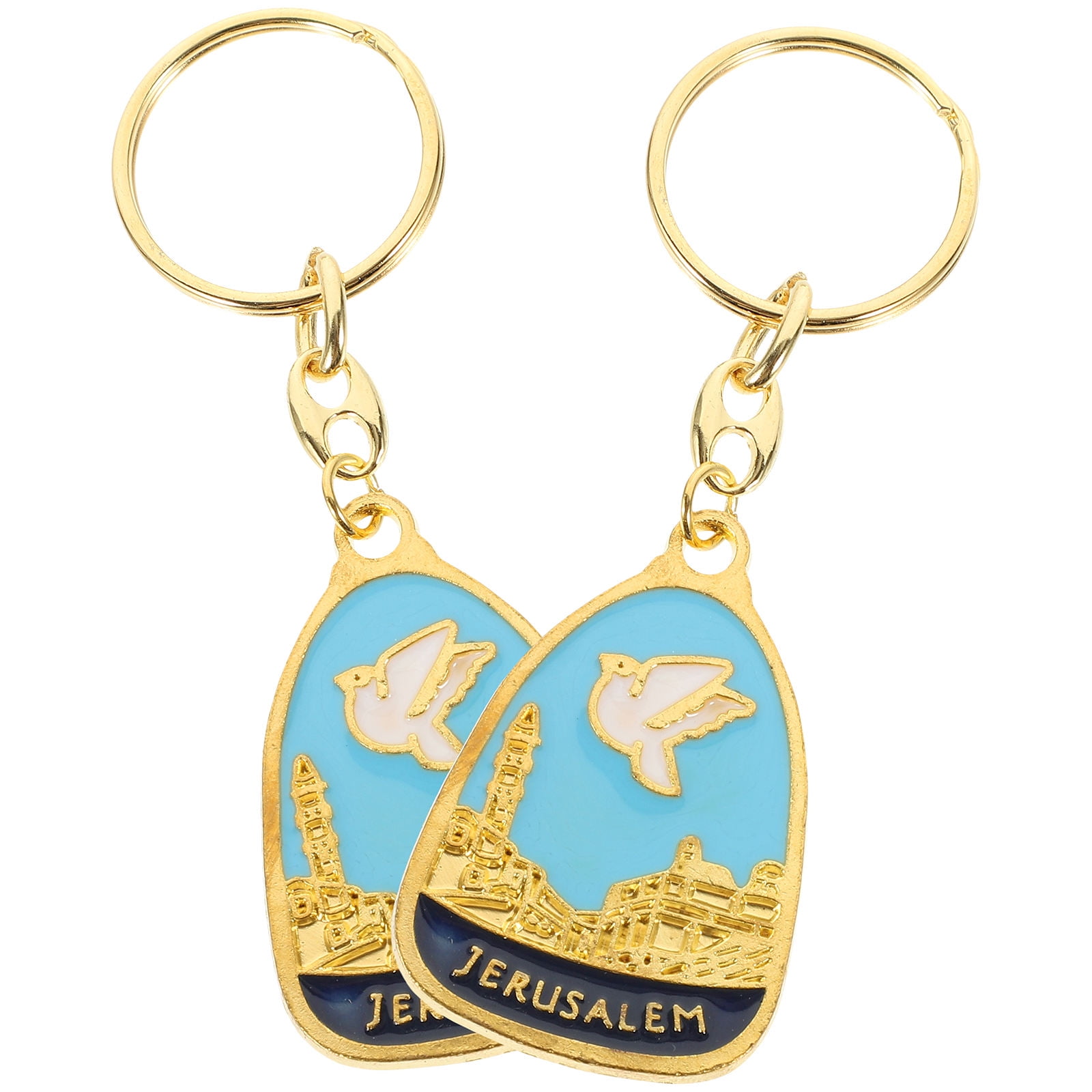 HOMEMAXS 2 Pcs Metal Keyring Peace Sign Keychain Gift Christenings ...