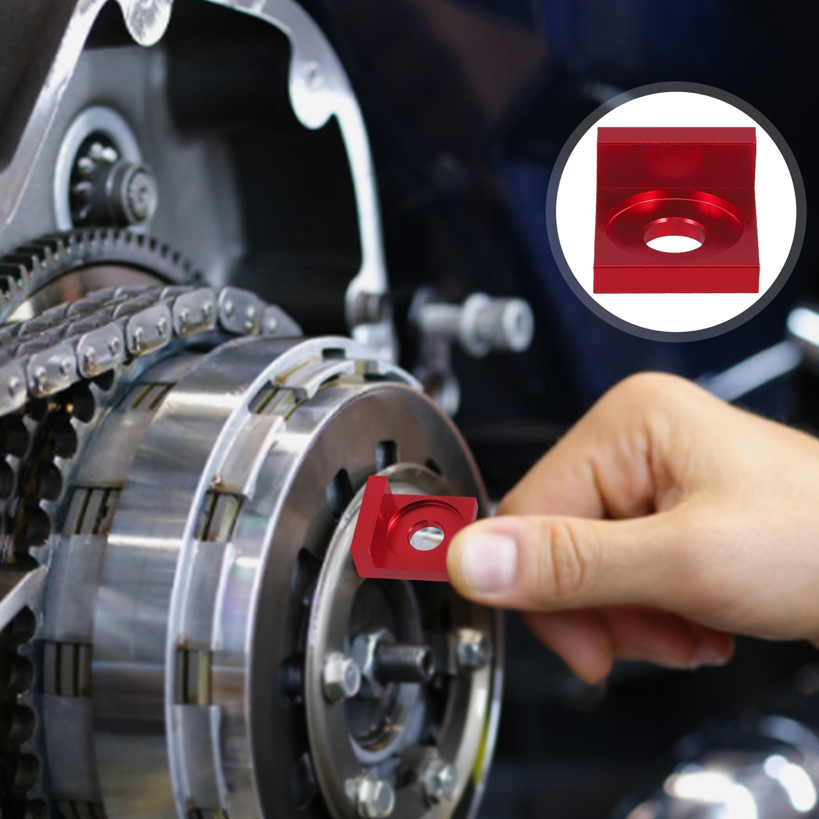 HOMEMAXS 2 Pcs Motorcycle Chain Tool Bolts Tools Tensioner Fastener Red ...