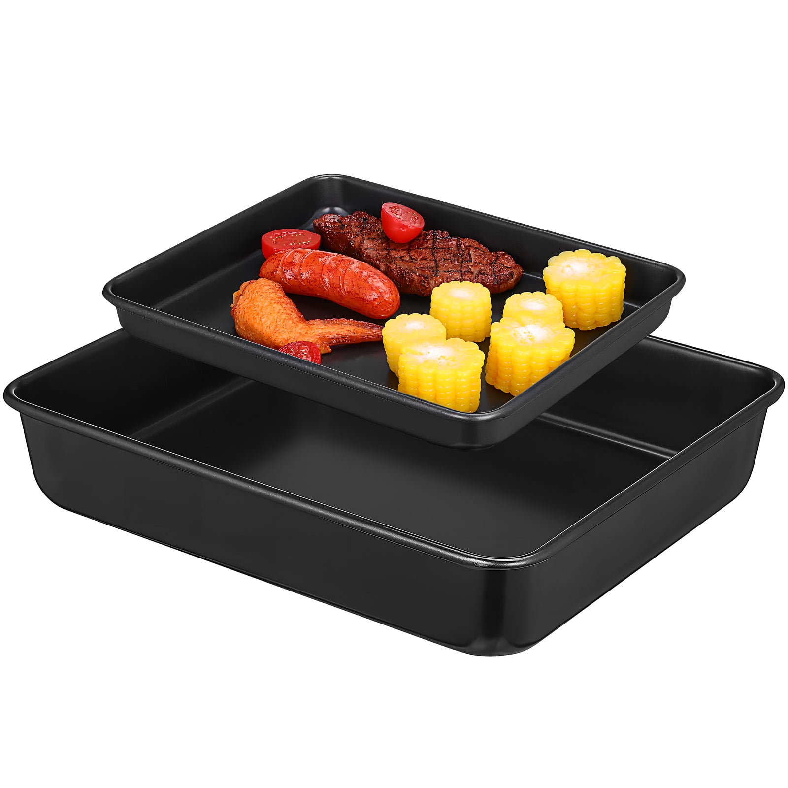 HOMEMAXS 2 Pcs Oven Trays Stainless Steel Baking Trays Toaster Oven ...