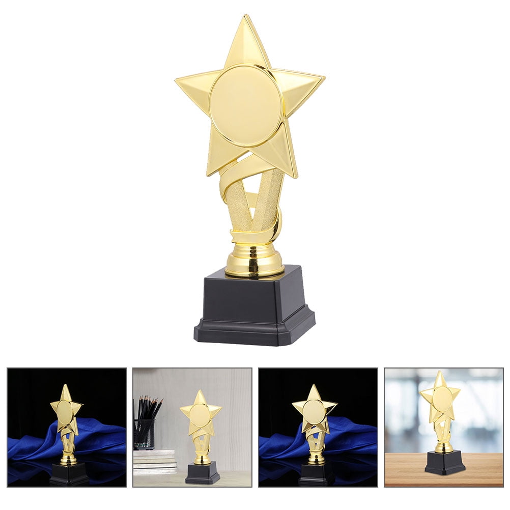 VERDANVERSE Kids Plastic Trophy Golden 2Pcs for Award in Contests and ...