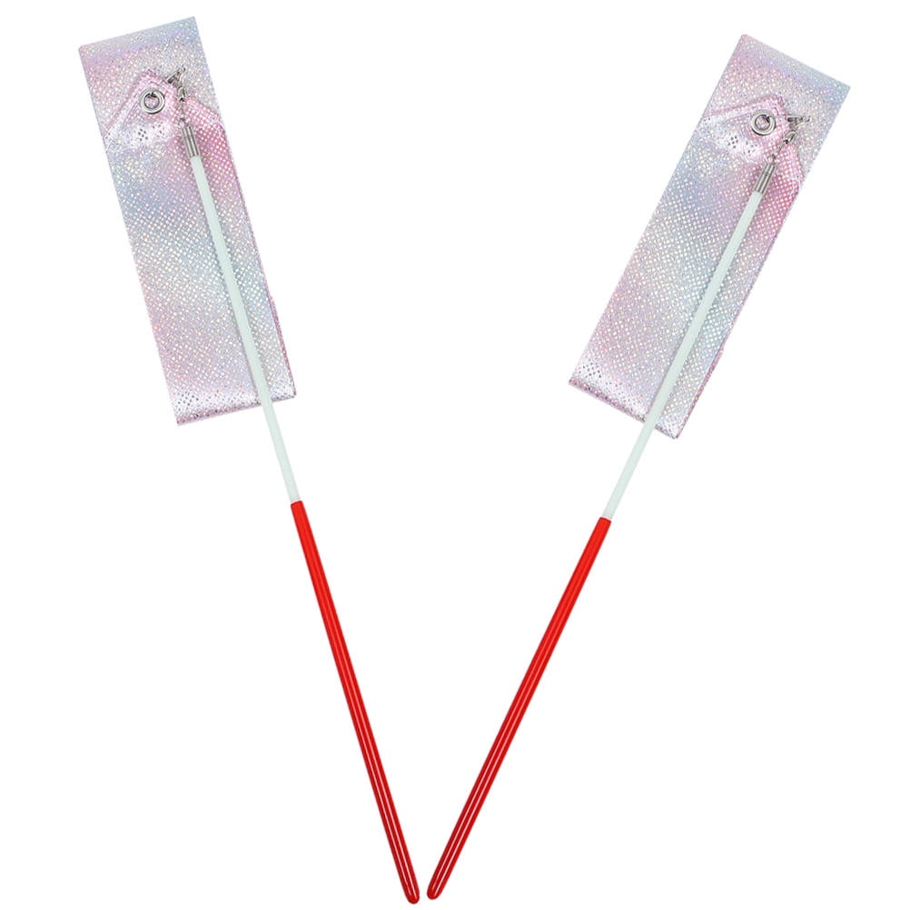 2 Pcs Rainbow Streamer Ribbon Wand Rhythmic Gymnastics Ribbons Child ...