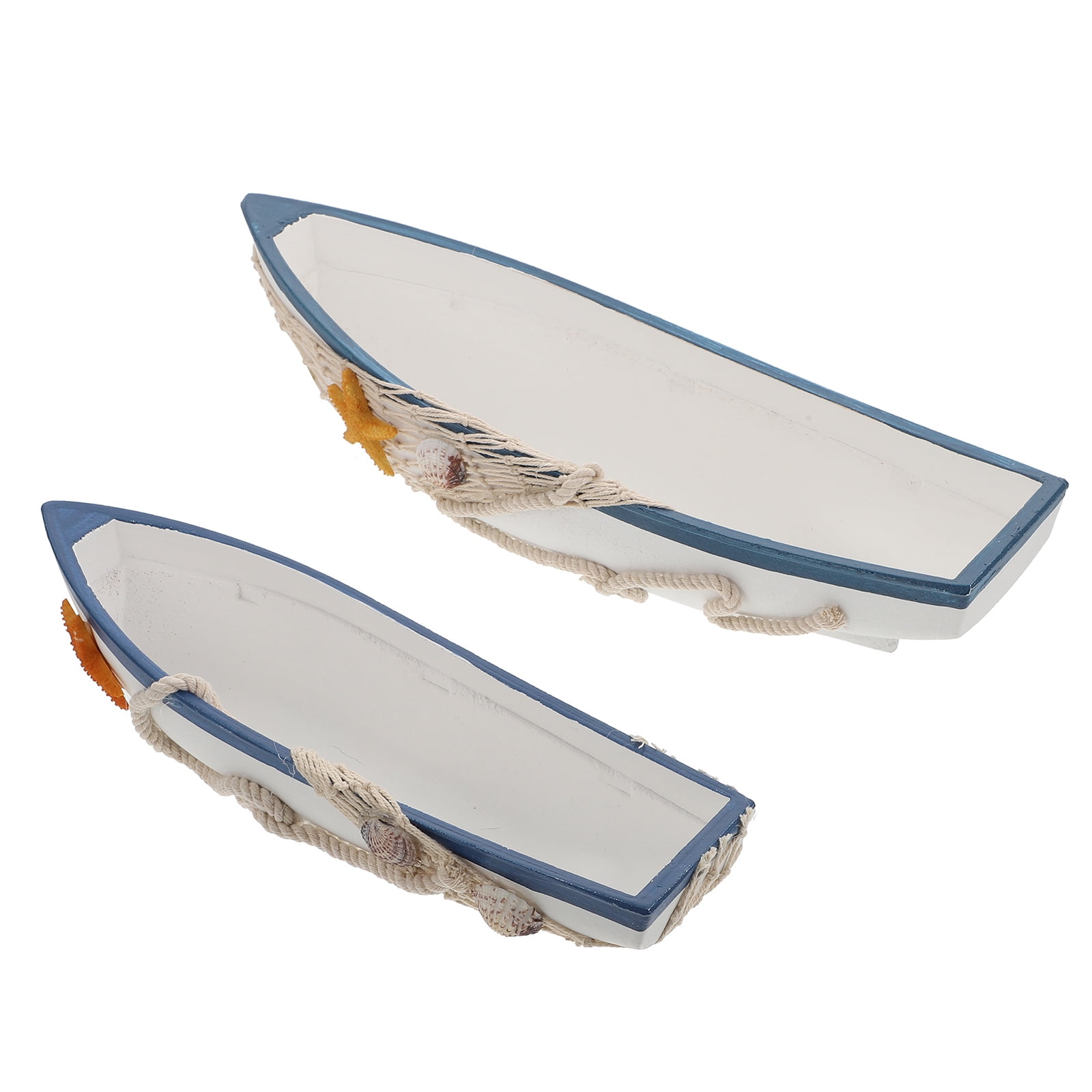 White Decorative Boat Set for Home Adornments Crafted with Density ...
