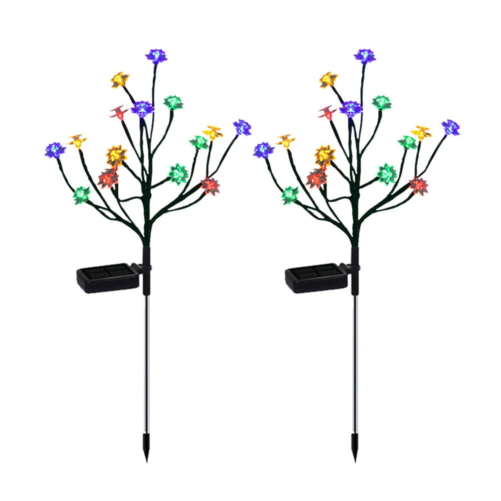 HOMEMAXS 2 Pcs Solar Ground Plug Light Flickering Pool Garden Lights ...