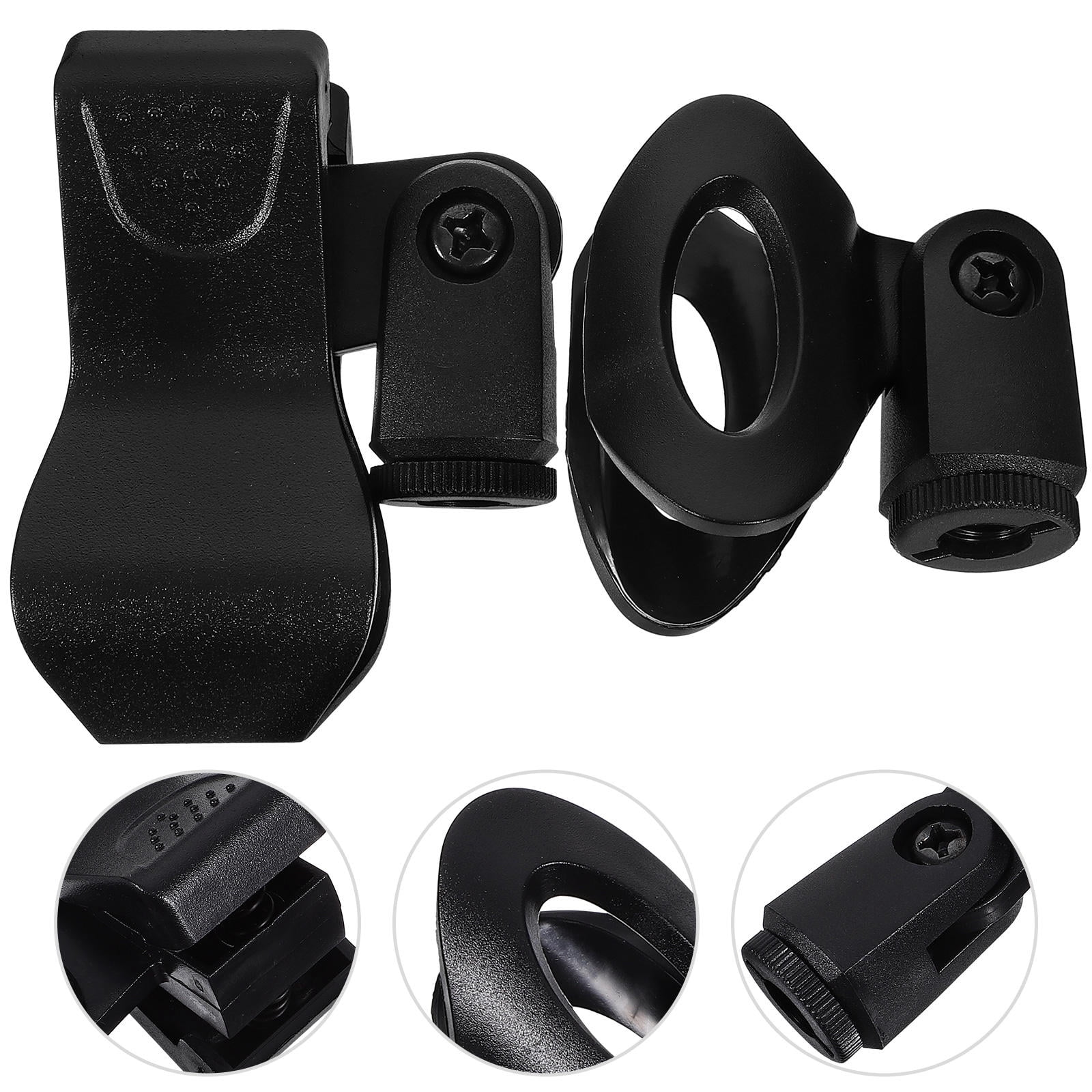 2 Pcs Spring Clip Mic Adjustable Stand for Microphone Black - Walmart.com