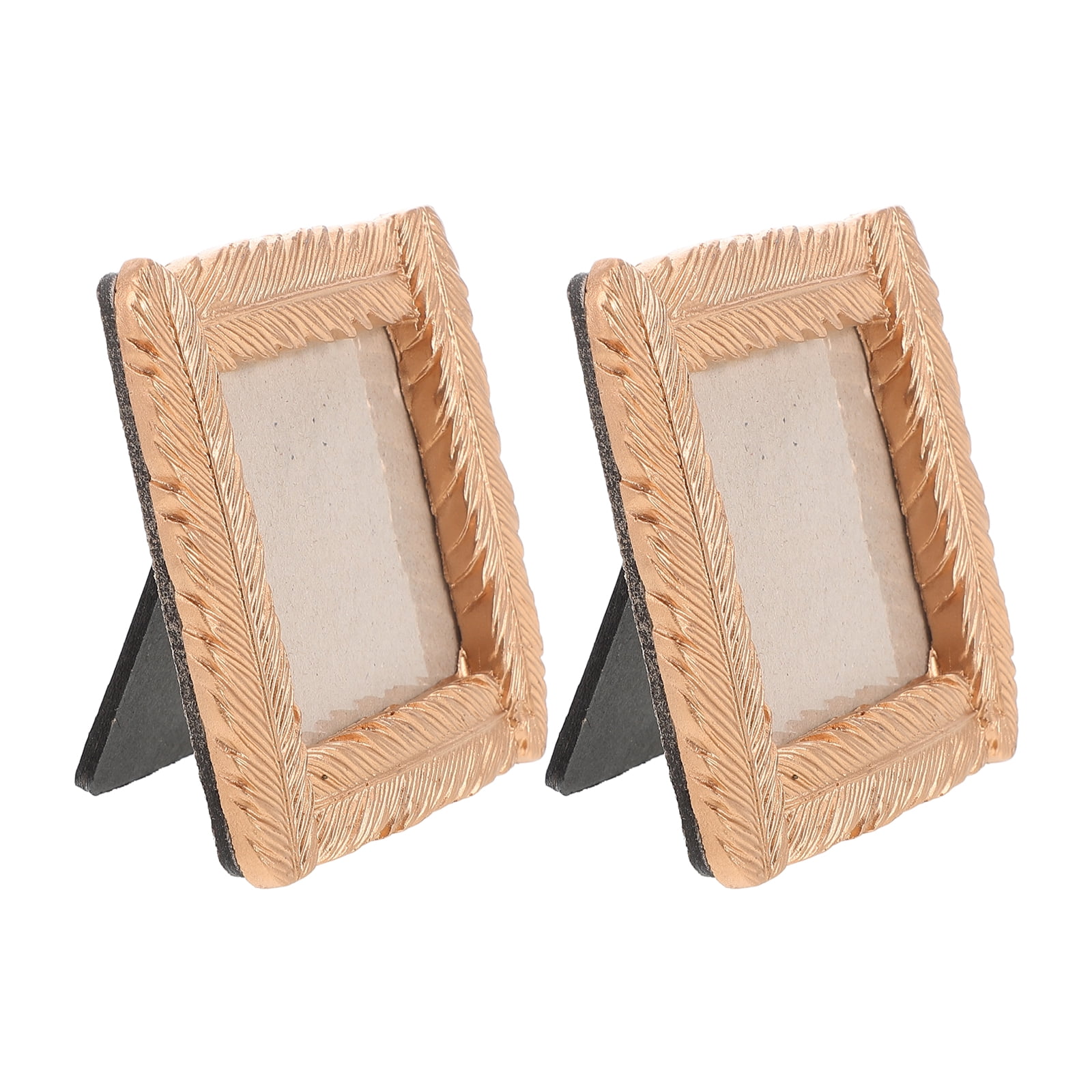 HOMEMAXS 2 Pcs Square Frames Gold Picture Mini Vintage Small Work ...