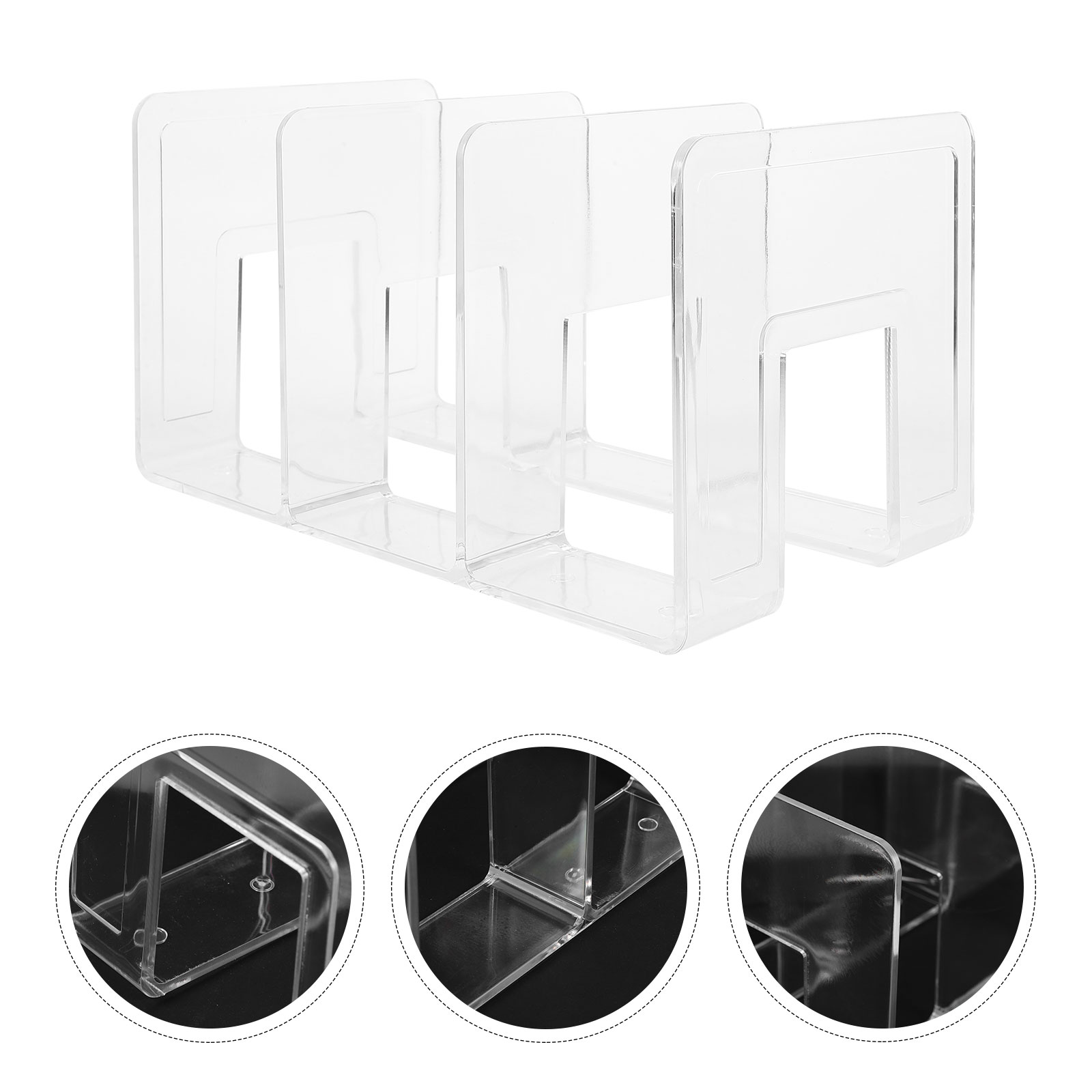 MOKKHNB Book Stand Desktop Storage Acrylic Clear 2Pcs Home Use ...