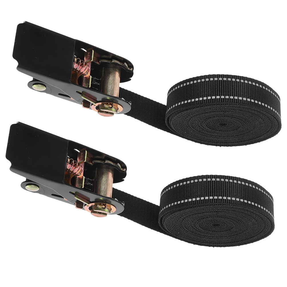 HOMEMAXS 2 Pcs Truck Tie-down Straps Hitch Automatic Chain Belt Black ...