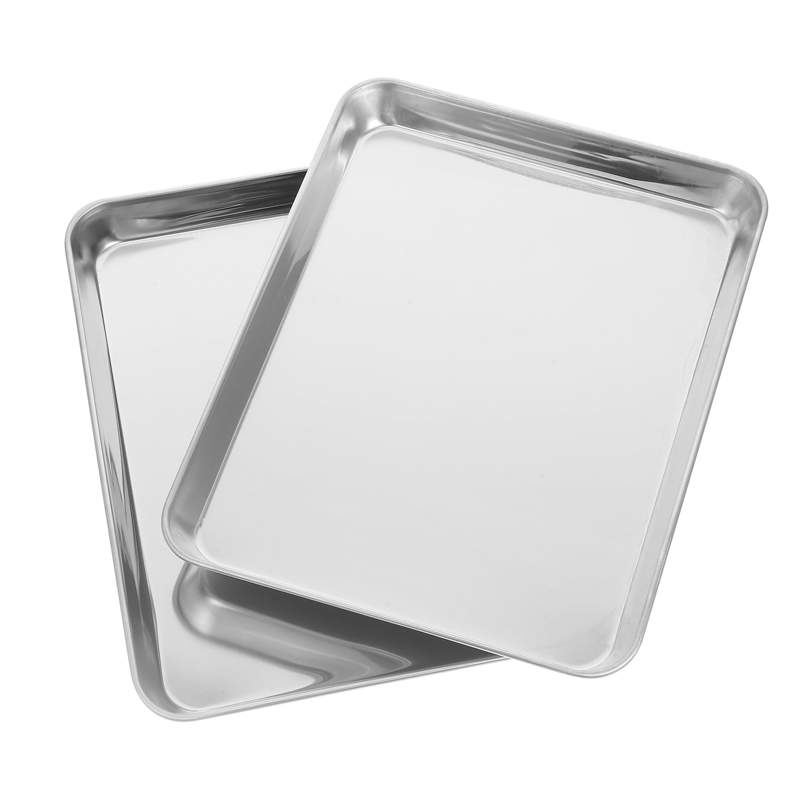 BEADCEST Cookie Pan Silver 2Pcs 12.4x9.6x1.1In Rectangular Shape ...