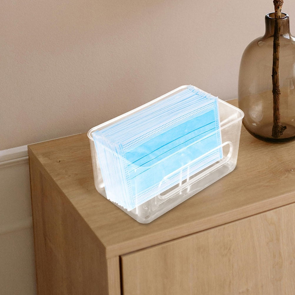 HOMEMAXS 2 Pcs Wall Mount Mask Dispenser Box Clear Plastic Organizer ...