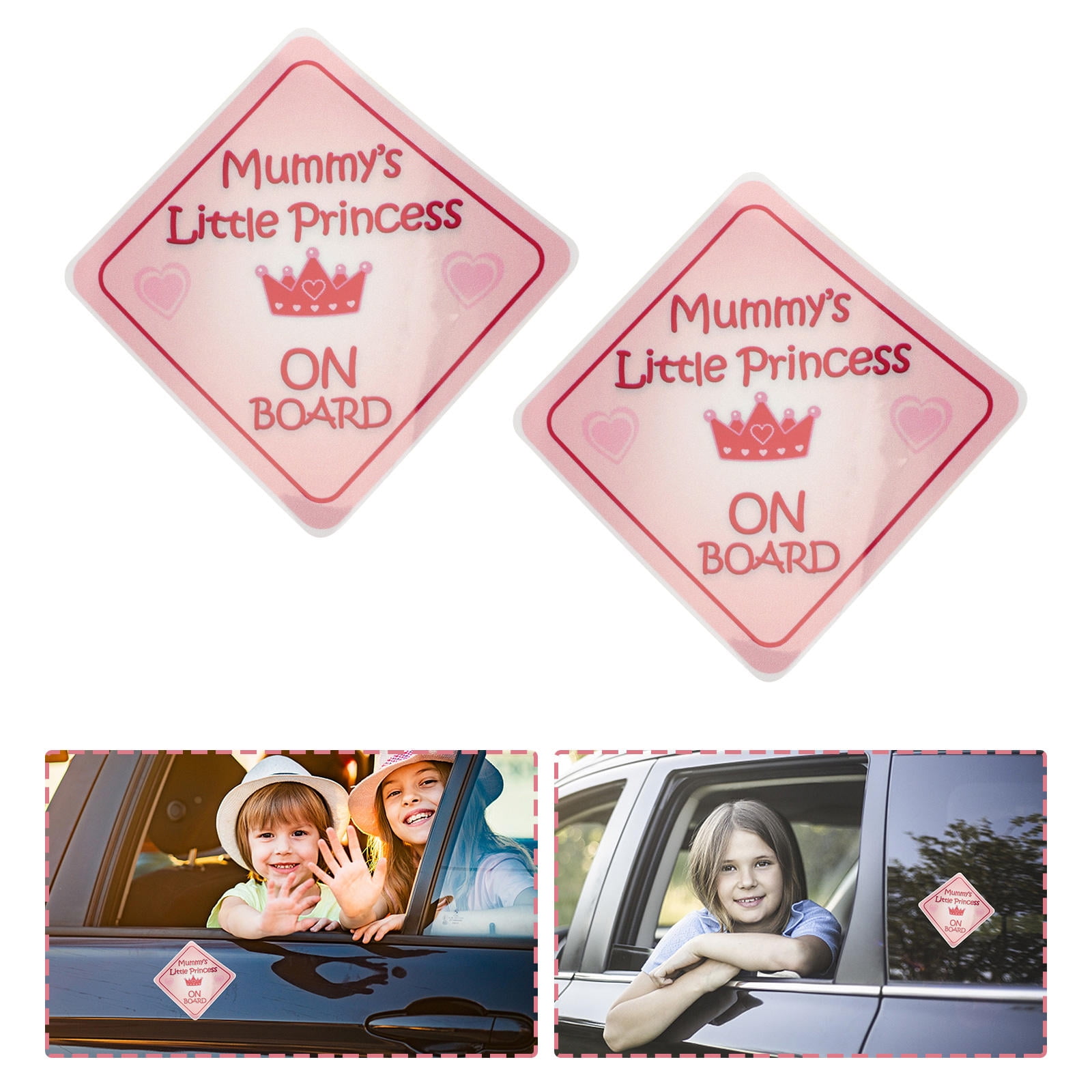 2 Pcs Warning Decals Auto Safety Sticker for Sign Funny Baby Pink ...