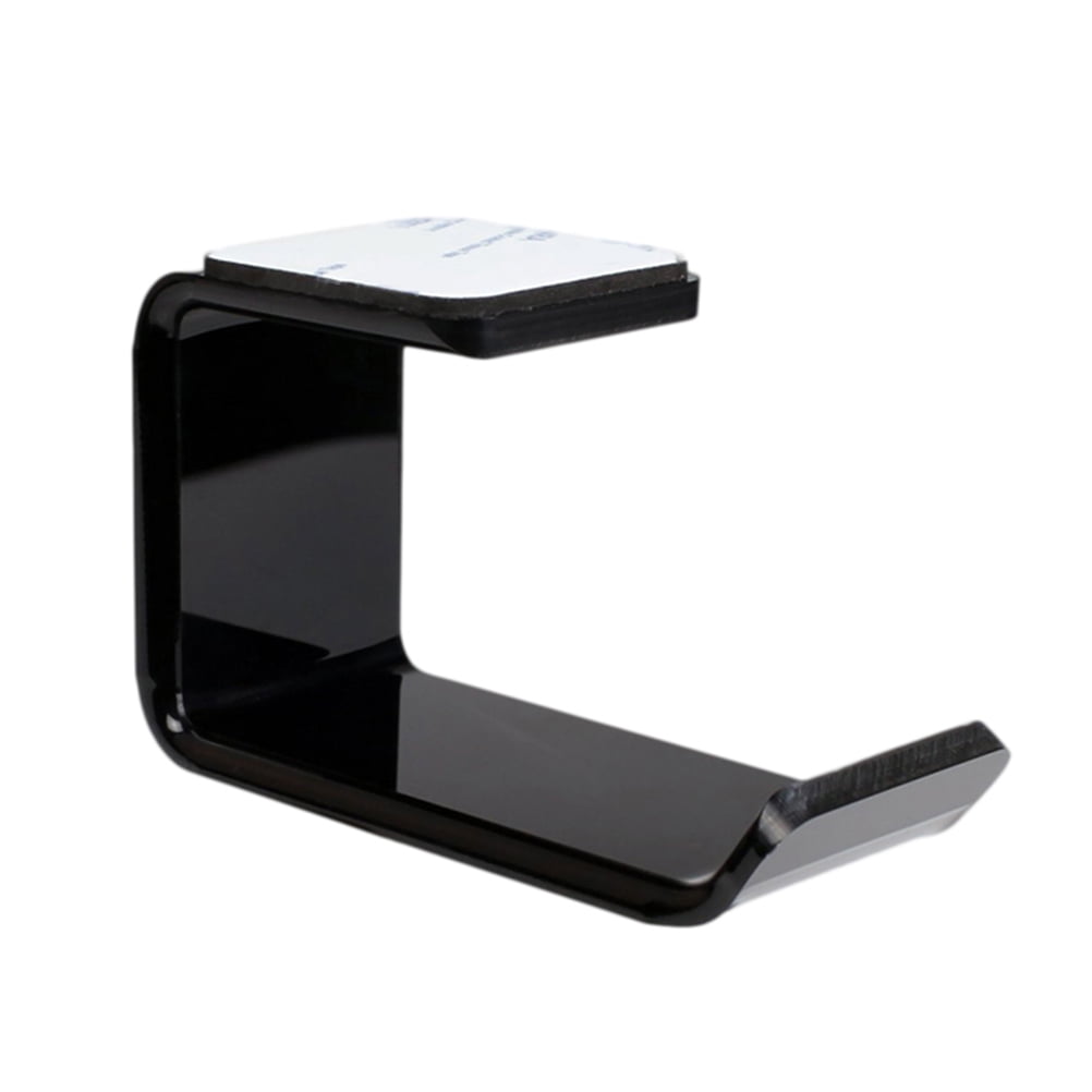 HOMEMAXS 2 Pcs Wired Headset Hook Under Desk Headphone Hanger Black ...