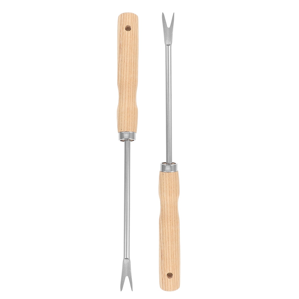 HOMEMAXS 2 Pcs Wooden Root Picker Manual Weeders Removal Tool Wacker ...