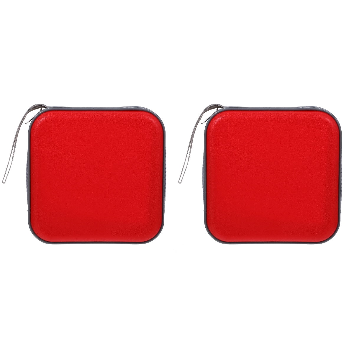 HOMEMAXS 2 Pieces Dvd Case Cd Storage Zip Portable Holders Travel Red ...