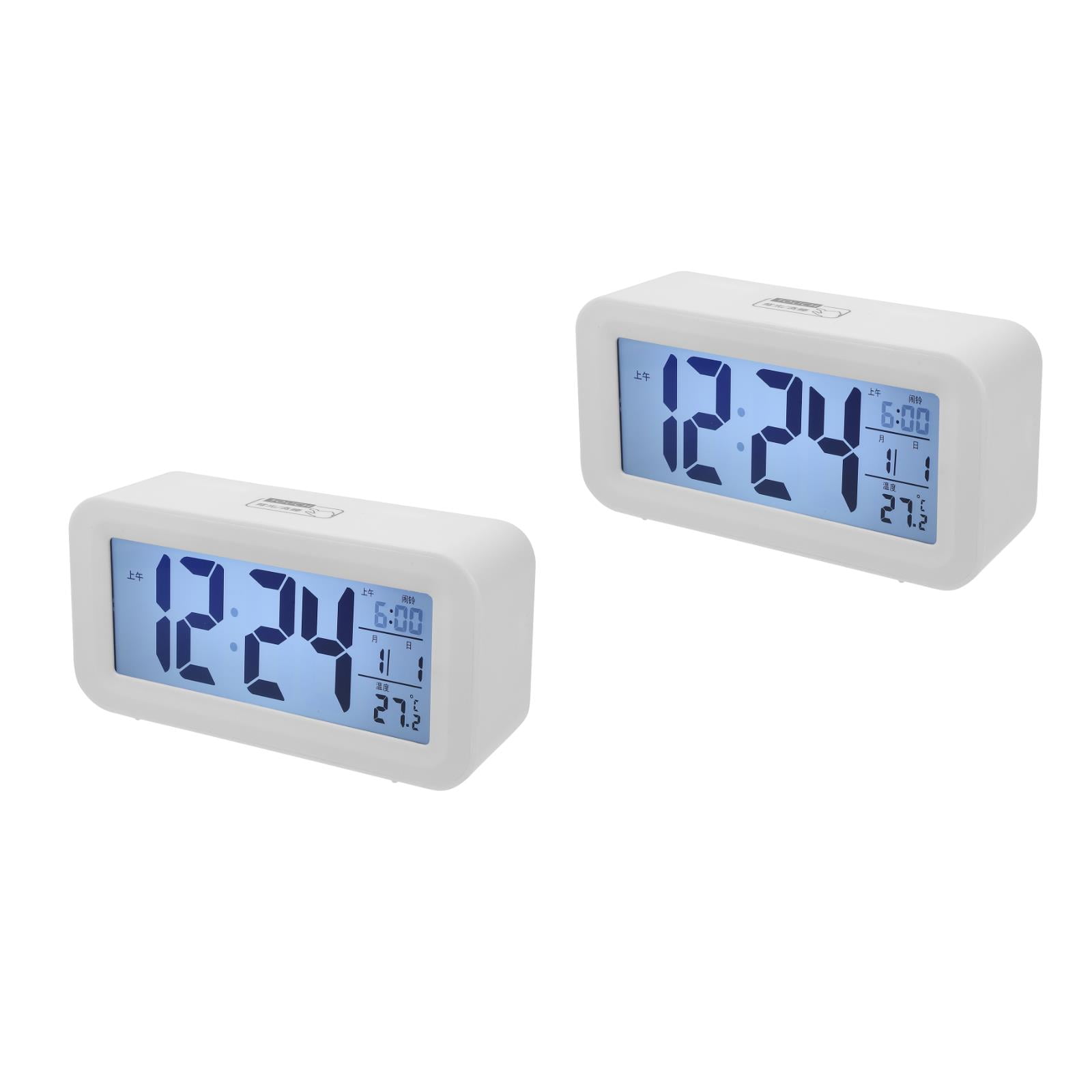 HOMEMAXS 2 Pieces Unusual Wall Clocks Multifunctional Alarm Digital ...