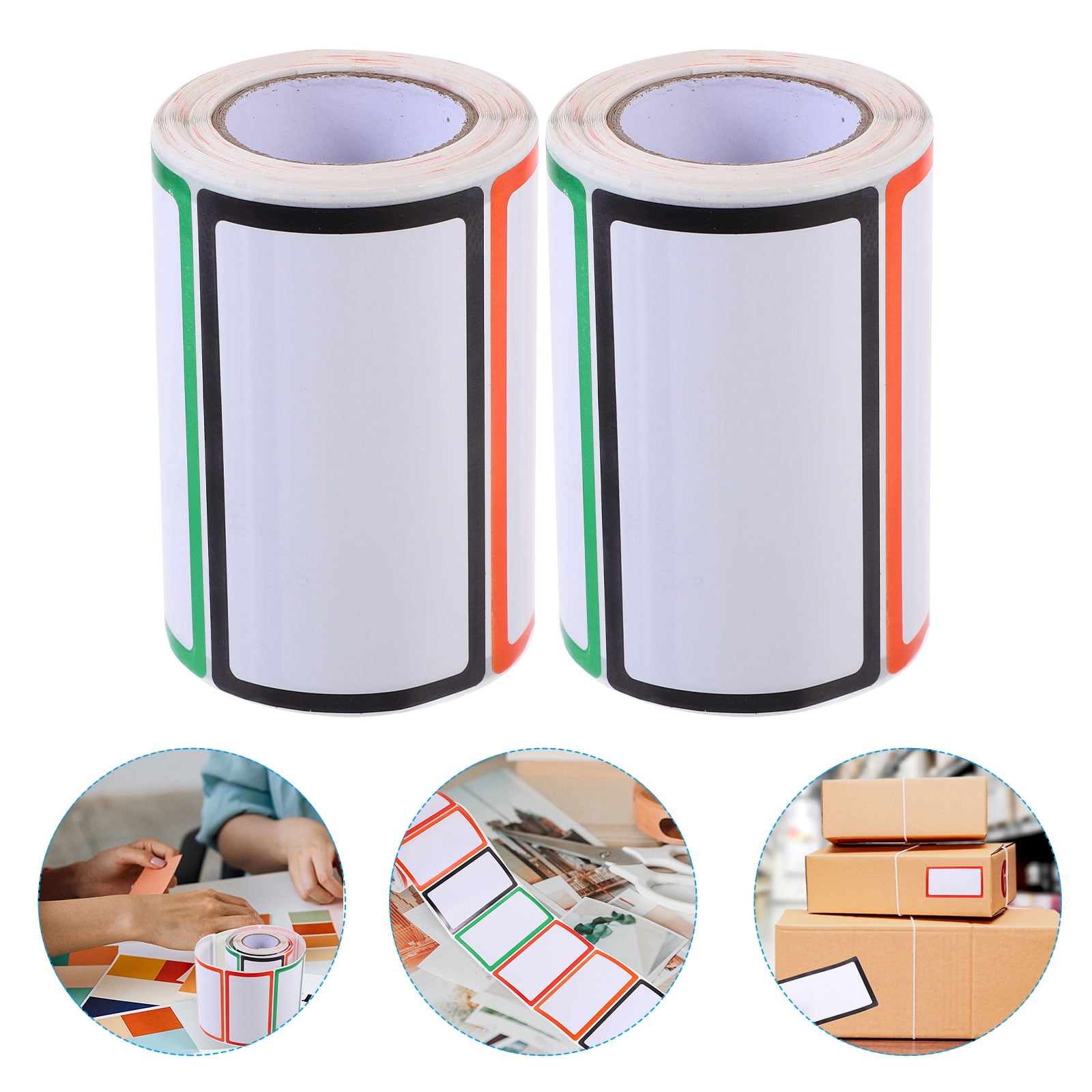 HOMEMAXS 2 Rolls Blank Label Stickers Name Tag Tags Removable Office ...