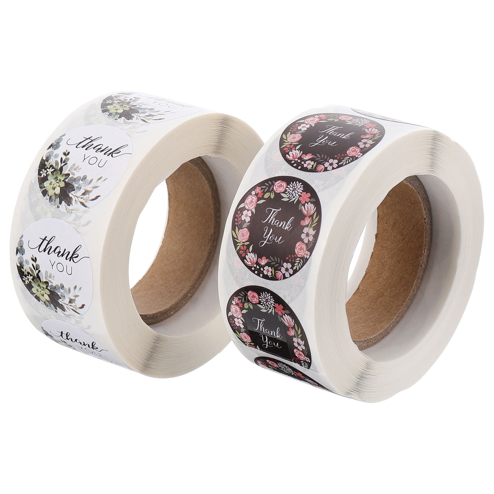 HOMEMAXS 2 Rolls DIY Wrapping Tags Thank You Labels Flower Sticker Gift ...