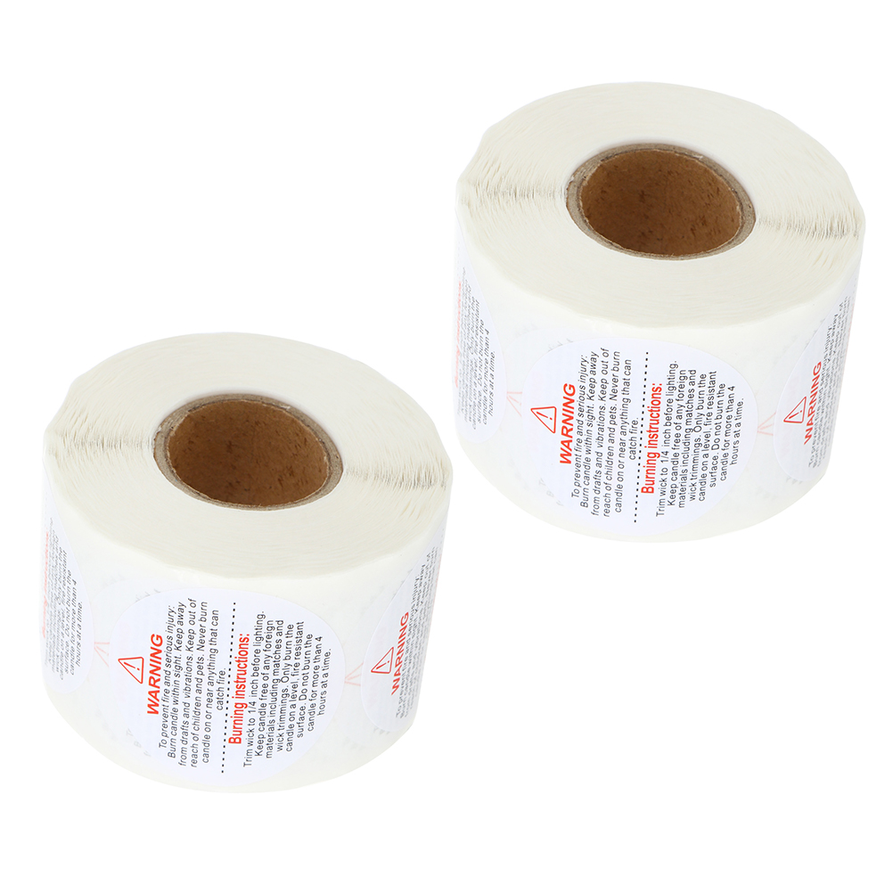 HOMEMAXS 2 Rolls Sand Candles Wicks Warning Sticker Labels for Jars ...
