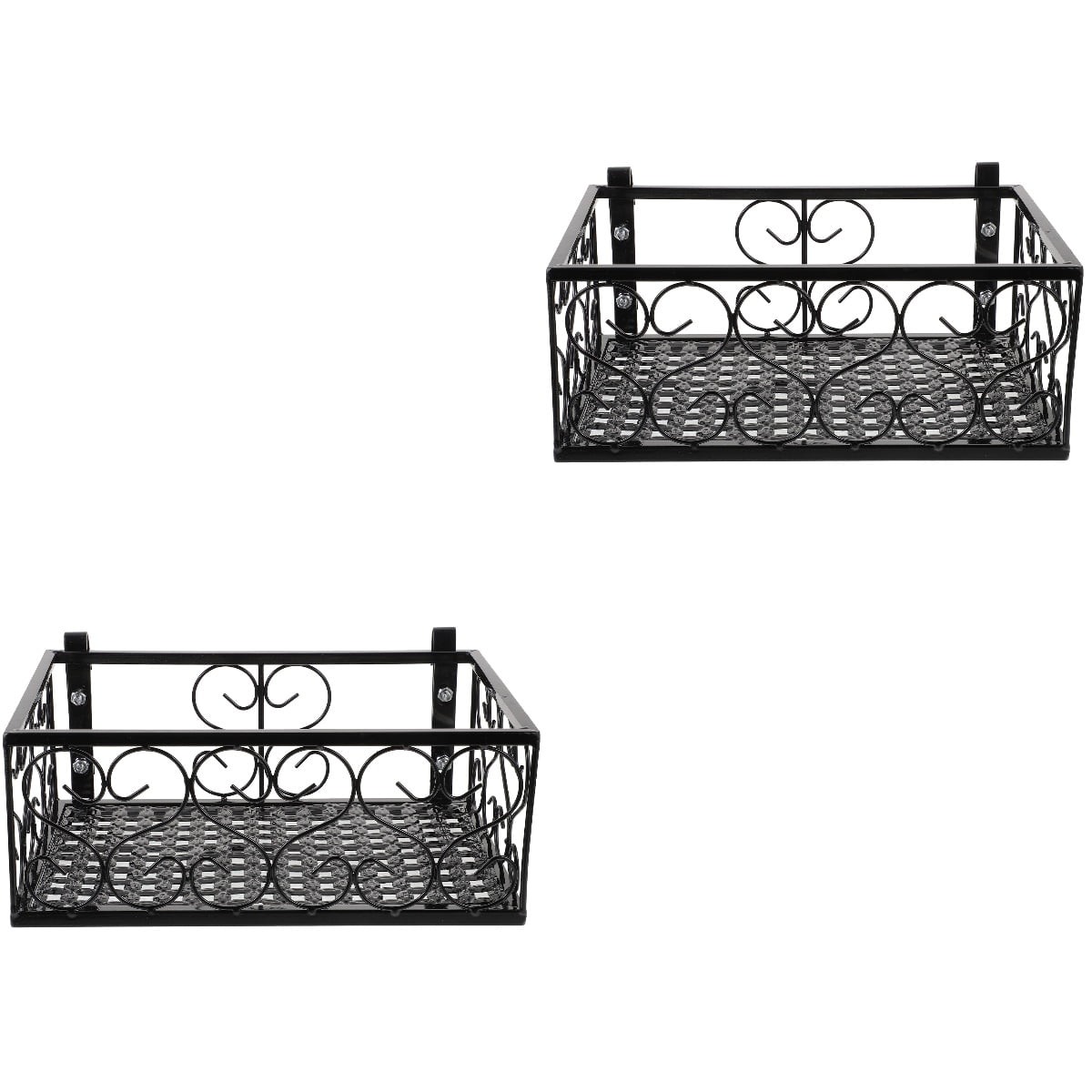 2 Sets Balcony Hanging Planter Shelf Hanging Flower Pot Holder Railing ...