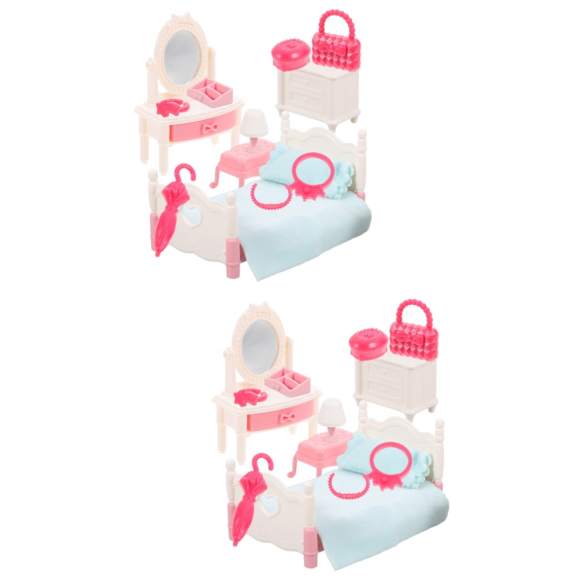 2 Sets Doll House Bedroom Furniture Miniature Dolls Furniture Model ...