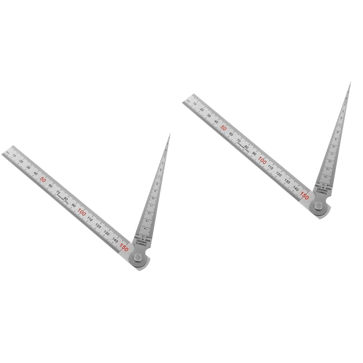 2 Sets Feeler Gauge And Straight Ruler Stainless Steel Measuring Tools ...